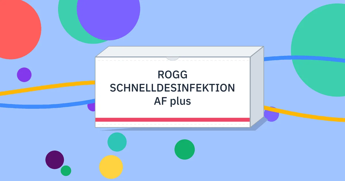 Symbolbild: Packung mit der Aufschrift ROGG SCHNELLDESINFEKTION AF plus (PZN 17600891) – Verfügbarkeit und Bezug in Apotheken in Frankfurt am Main