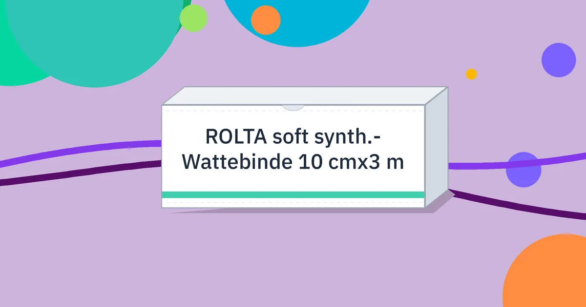 Symbolbild: Packung mit der Aufschrift ROLTA soft synth.-Wattebinde 10 cmx3 m (PZN 14374655) – Verfügbarkeit und Bezug in Apotheken in Frankfurt am Main