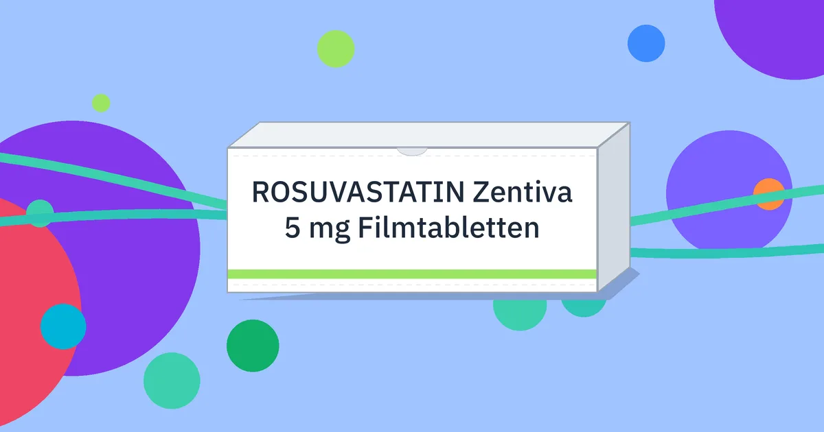 Symbolbild: Packung mit der Aufschrift ROSUVASTATIN Zentiva 5 mg Filmtabletten (PZN 18755609) – Verfügbarkeit und Bezug in Apotheken in Frankfurt am Main