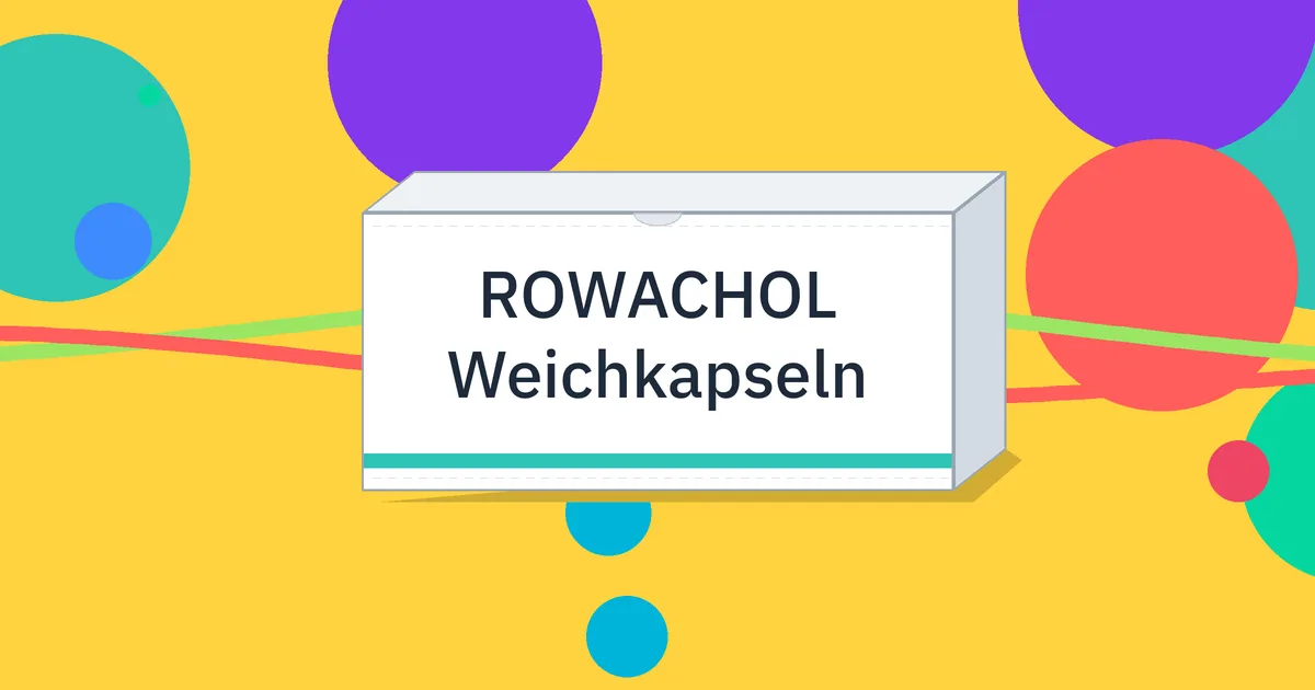 Symbolbild: Packung mit der Aufschrift ROWACHOL Weichkapseln (PZN 00888126) – Verfügbarkeit und Bezug in Apotheken in Frankfurt am Main
