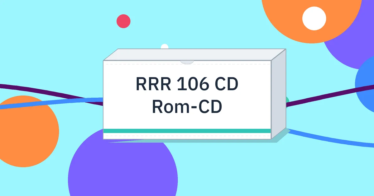 Symbolbild: Packung mit der Aufschrift RRR 106 CD Rom-CD (PZN 05975404) – Verfügbarkeit und Bezug in Apotheken in Frankfurt am Main