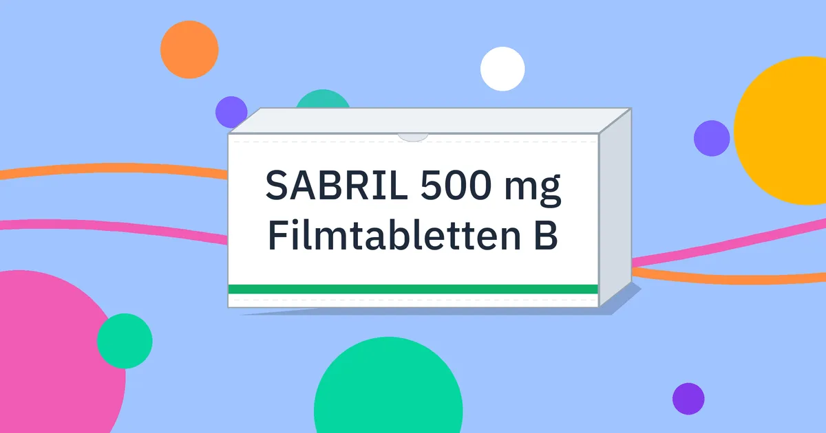 Symbolbild: Packung mit der Aufschrift SABRIL 500 mg Filmtabletten B (PZN 08544975) – Verfügbarkeit und Bezug in Apotheken in Frankfurt am Main