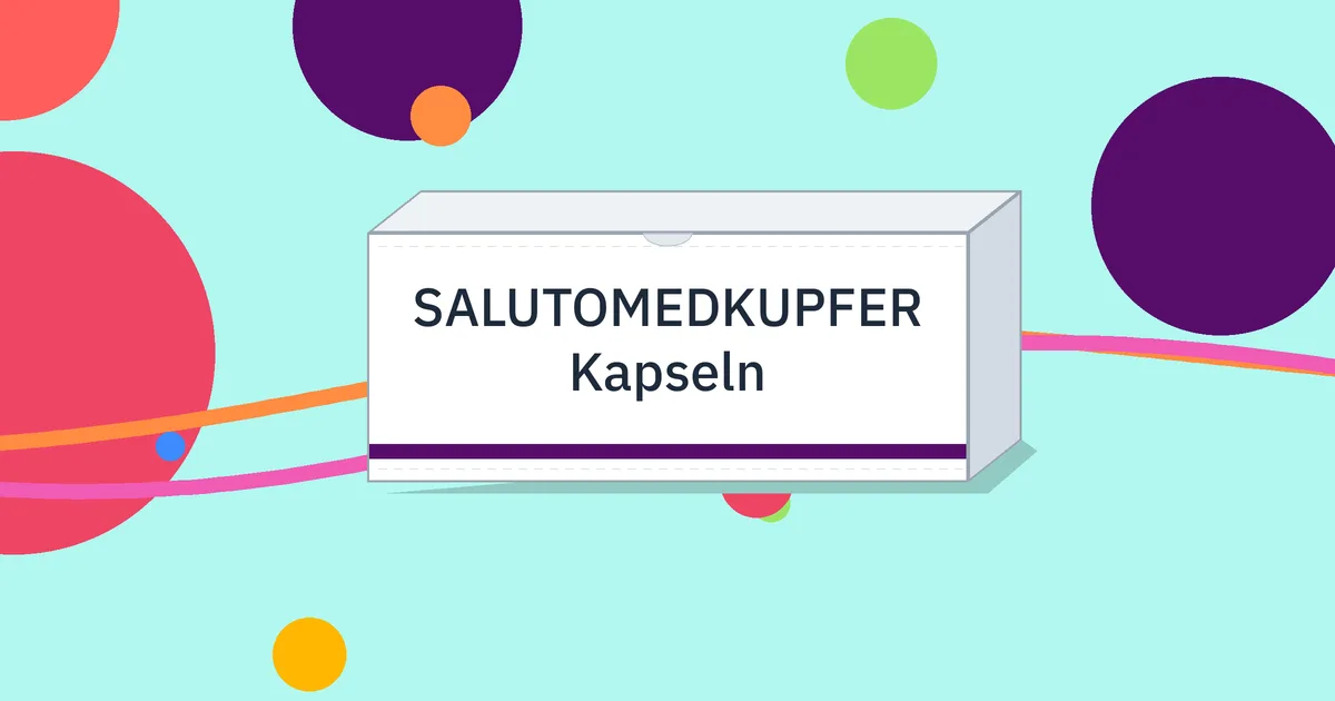 Symbolbild: Packung mit der Aufschrift SALUTOMEDKUPFER Kapseln (PZN 11554948) – Verfügbarkeit und Bezug in Apotheken in Frankfurt am Main