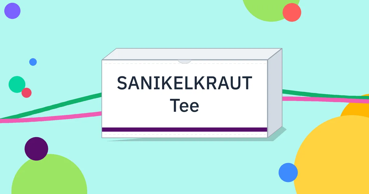 Symbolbild: Packung mit der Aufschrift SANIKELKRAUT Tee (PZN 18301446) – Verfügbarkeit und Bezug in Apotheken in Frankfurt am Main