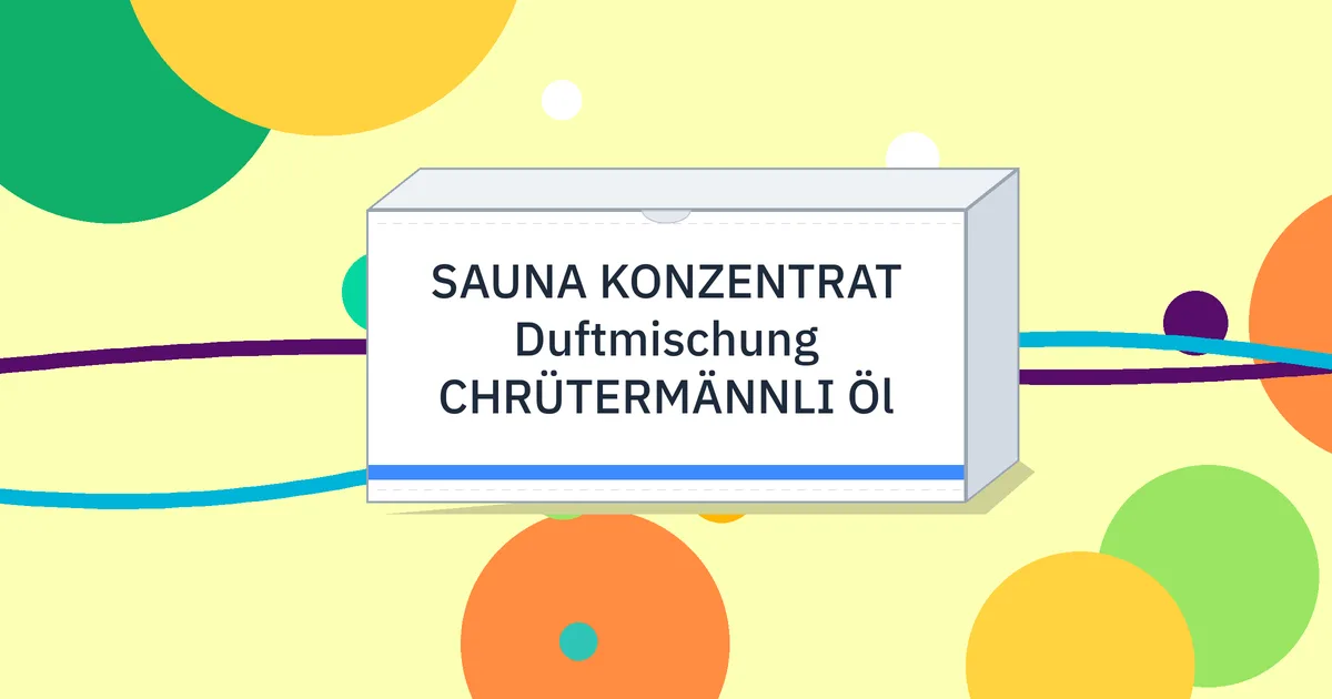 Symbolbild: Packung mit der Aufschrift SAUNA KONZENTRAT Duftmischung CHRÜTERMÄNNLI Öl (PZN 07197810) – Verfügbarkeit und Bezug in Apotheken in Frankfurt am Main