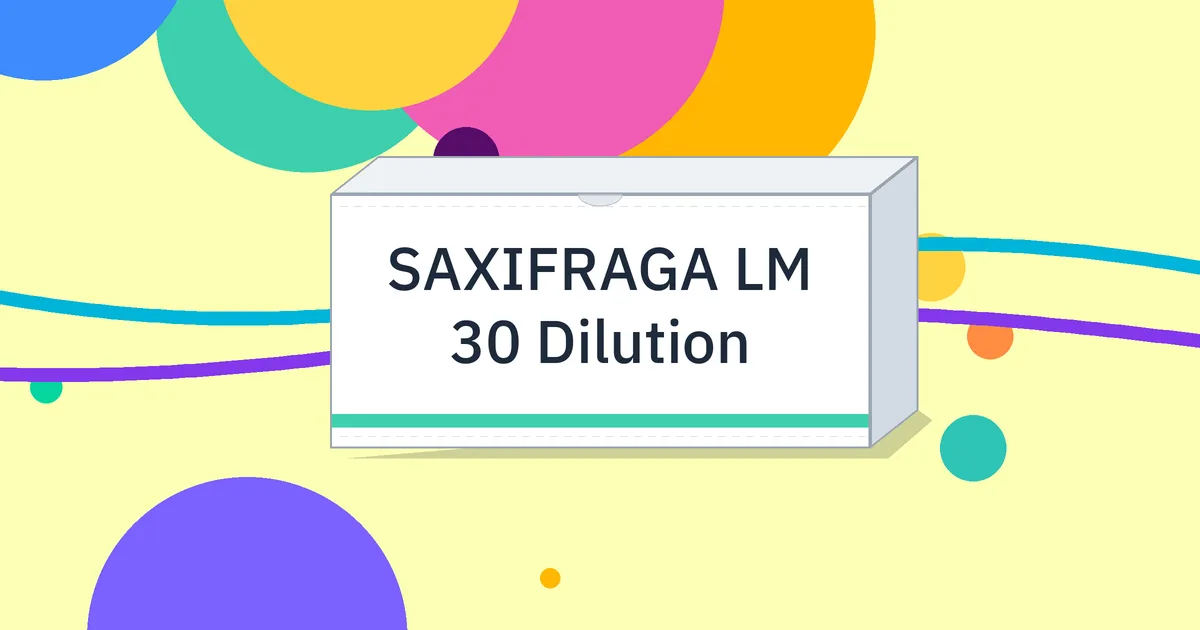 Symbolbild: Packung mit der Aufschrift SAXIFRAGA LM 30 Dilution (PZN 13688759) – Verfügbarkeit und Bezug in Apotheken in Frankfurt am Main