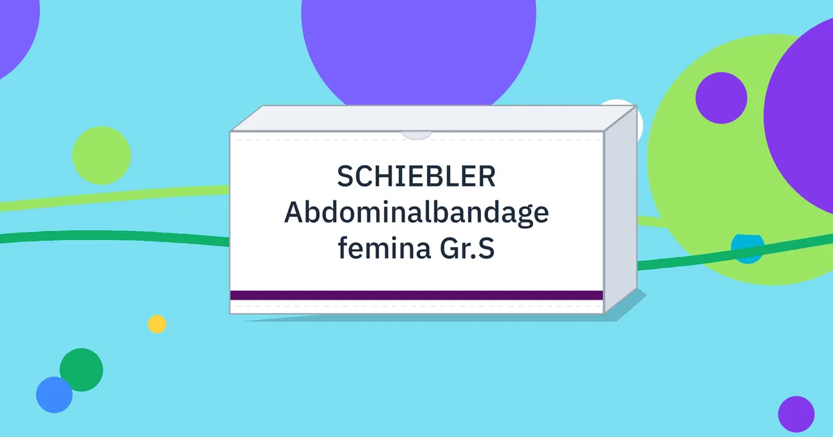 Symbolbild: Packung mit der Aufschrift SCHIEBLER Abdominalbandage femina Gr.S (PZN 06990920) – Verfügbarkeit und Bezug in Apotheken in Frankfurt am Main