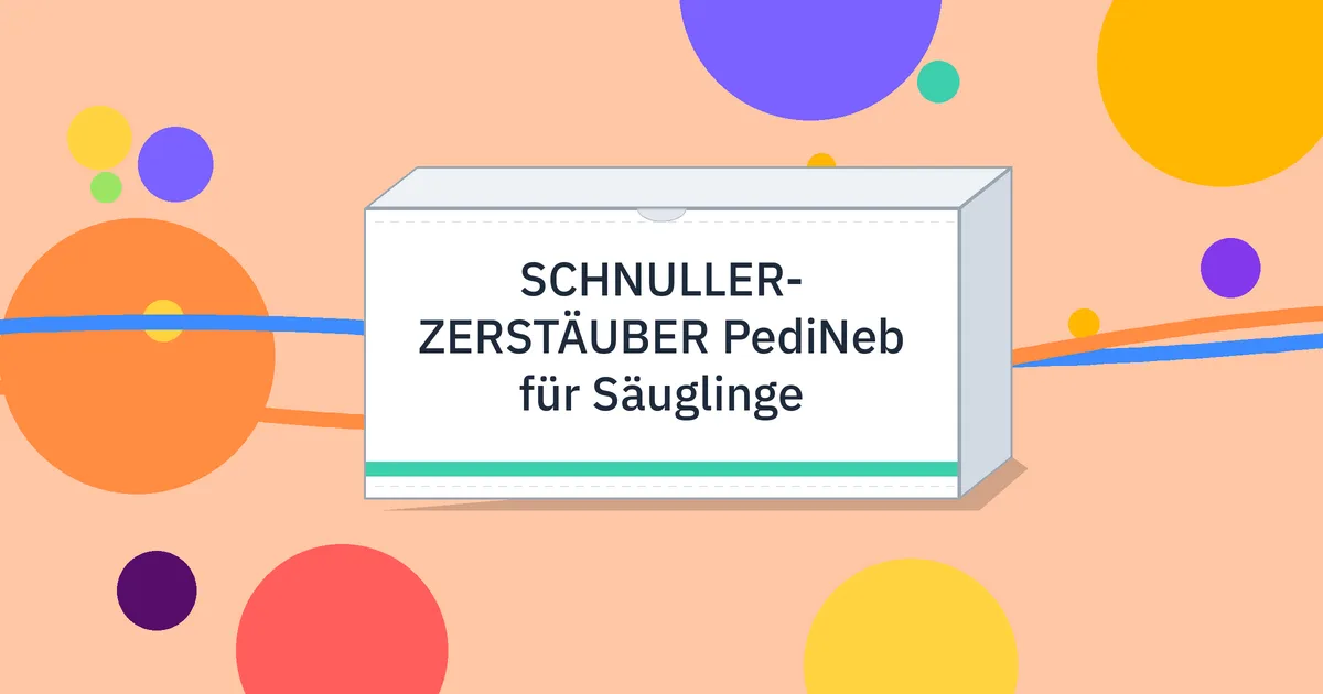 Symbolbild: Packung mit der Aufschrift SCHNULLER-ZERSTÄUBER PediNeb für Säuglinge (PZN 14372099) – Verfügbarkeit und Bezug in Apotheken in Frankfurt am Main