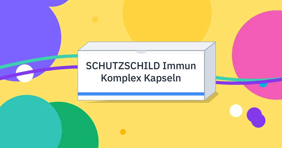 Symbolbild: Packung mit der Aufschrift SCHUTZSCHILD Immun Komplex Kapseln (PZN 17375483) – Verfügbarkeit und Bezug in Apotheken in Frankfurt am Main