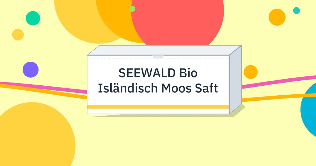 Symbolbild: Packung mit der Aufschrift SEEWALD Bio Isländisch Moos Saft (PZN 19547155) – Verfügbarkeit und Bezug in Apotheken in Frankfurt am Main