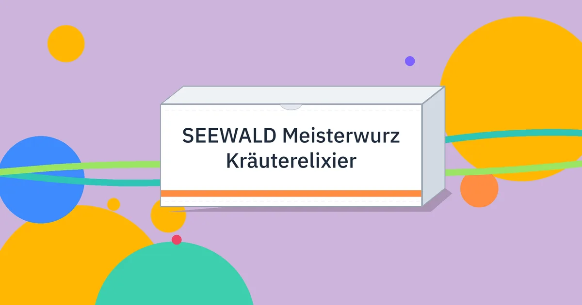 Symbolbild: Packung mit der Aufschrift SEEWALD Meisterwurz Kräuterelixier (PZN 19546026) – Verfügbarkeit und Bezug in Apotheken in Frankfurt am Main