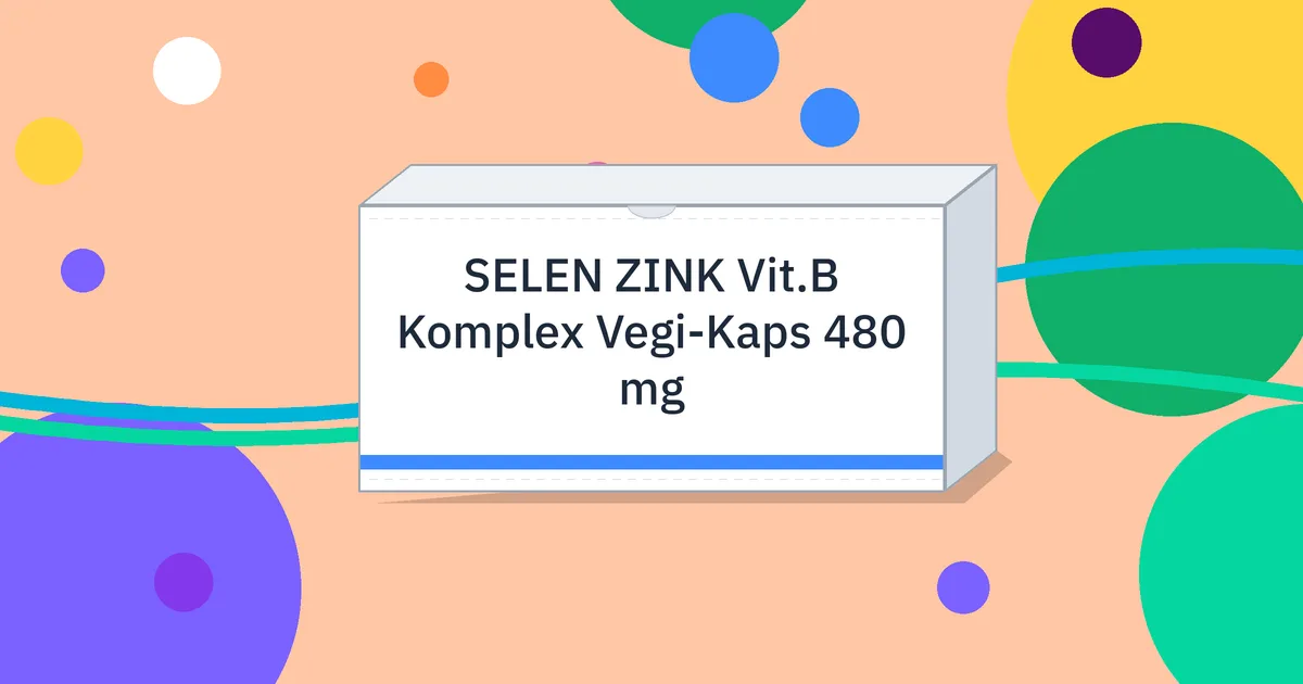 Symbolbild: Packung mit der Aufschrift SELEN ZINK Vit.B Komplex Vegi-Kaps 480 mg (PZN 02513034) – Verfügbarkeit und Bezug in Apotheken in Frankfurt am Main