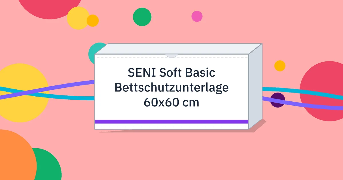 Symbolbild: Packung mit der Aufschrift SENI Soft Basic Bettschutzunterlage 60x60 cm (PZN 20023954) – Verfügbarkeit und Bezug in Apotheken in Frankfurt am Main