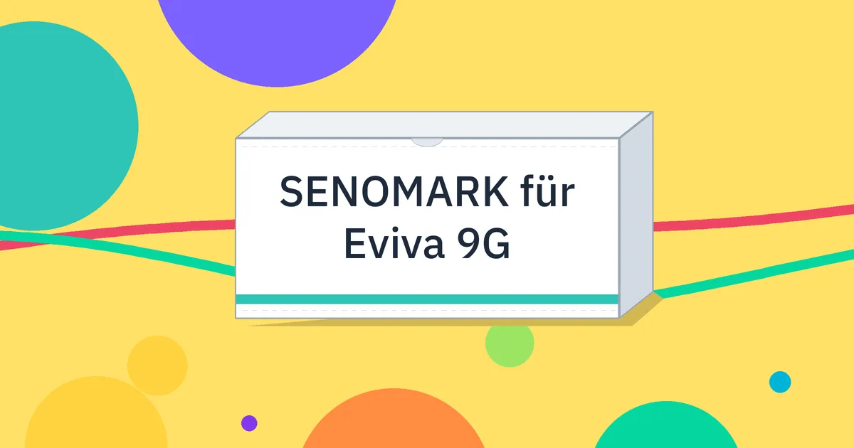 Symbolbild: Packung mit der Aufschrift SENOMARK für Eviva 9G (PZN 03562069) – Verfügbarkeit und Bezug in Apotheken in Frankfurt am Main