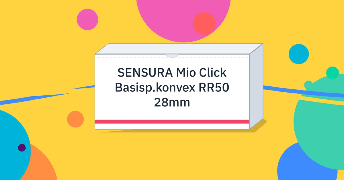 Symbolbild: Packung mit der Aufschrift SENSURA Mio Click Basisp.konvex RR50 28mm (PZN 10858149) – Verfügbarkeit und Bezug in Apotheken in Frankfurt am Main