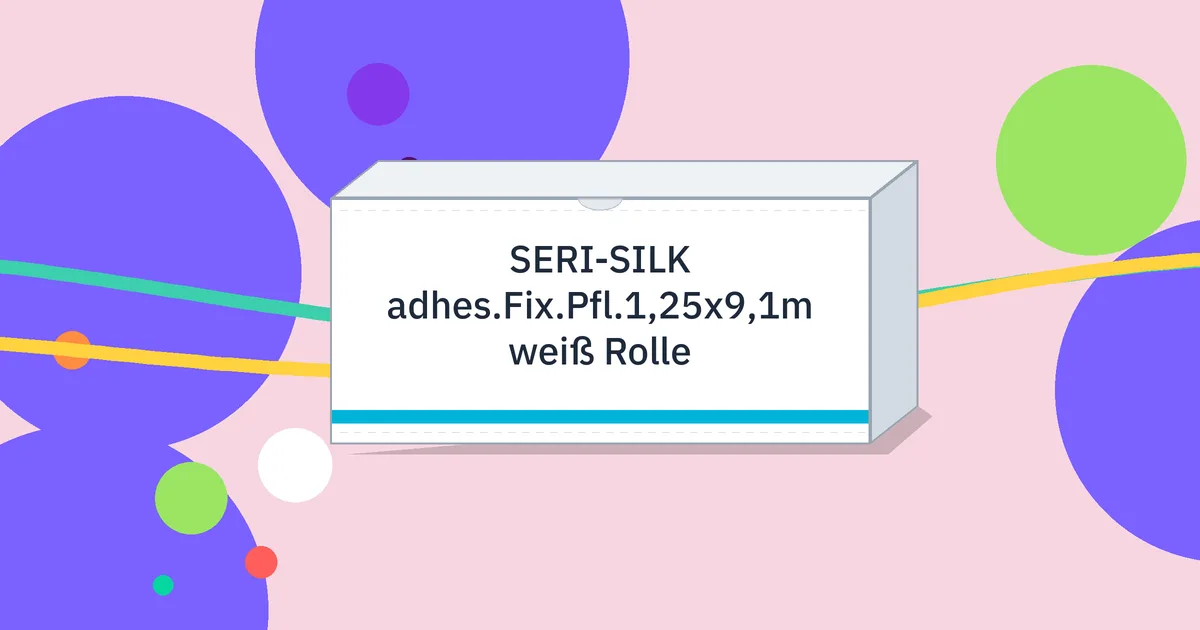 Symbolbild: Packung mit der Aufschrift SERI-SILK adhes.Fix.Pfl.1,25x9,1m weiß Rolle (PZN 19837077) – Verfügbarkeit und Bezug in Apotheken in Frankfurt am Main