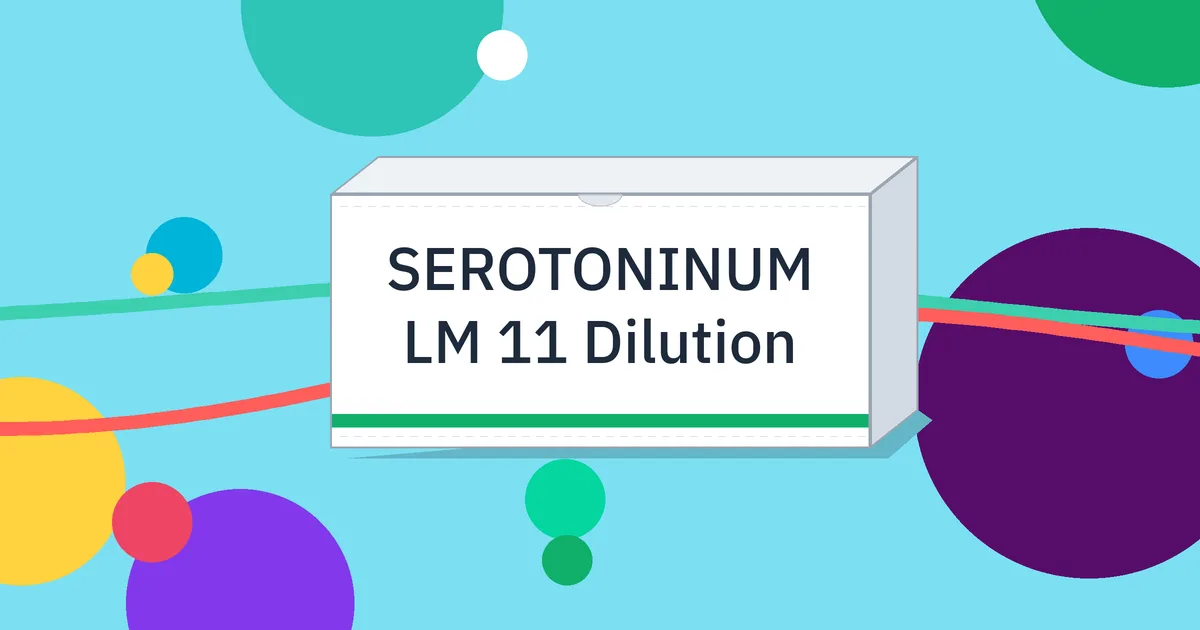 Symbolbild: Packung mit der Aufschrift SEROTONINUM LM 11 Dilution (PZN 13188821) – Verfügbarkeit und Bezug in Apotheken in Frankfurt am Main