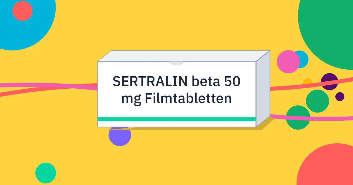 Symbolbild: Packung mit der Aufschrift SERTRALIN beta 50 mg Filmtabletten (PZN 04166246) – Verfügbarkeit und Bezug in Apotheken in Frankfurt am Main