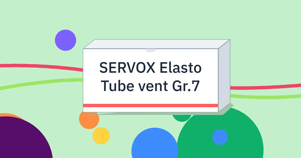 Symbolbild: Packung mit der Aufschrift SERVOX Elasto Tube vent Gr.7 (PZN 09205318) – Verfügbarkeit und Bezug in Apotheken in Frankfurt am Main