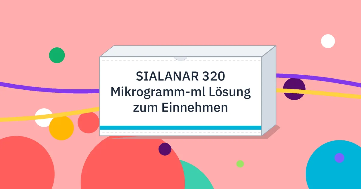Symbolbild: Packung mit der Aufschrift SIALANAR 320 Mikrogramm-ml Lösung zum Einnehmen (PZN 17627909) – Verfügbarkeit und Bezug in Apotheken in Frankfurt am Main