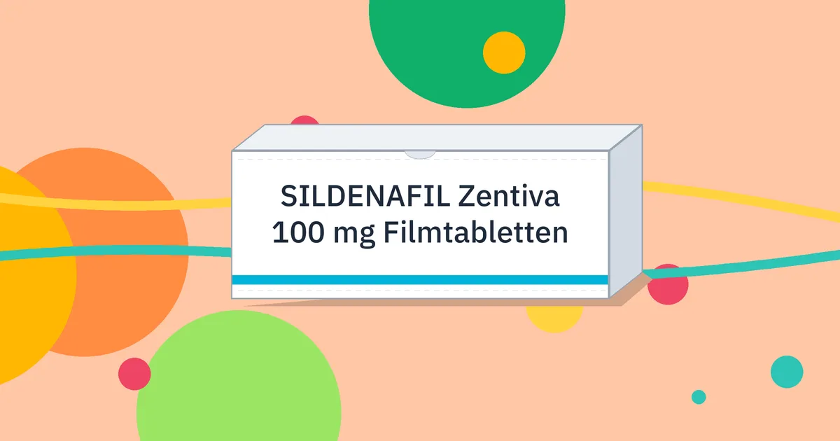 Symbolbild: Packung mit der Aufschrift SILDENAFIL Zentiva 100 mg Filmtabletten (PZN 10067844) – Verfügbarkeit und Bezug in Apotheken in Frankfurt am Main