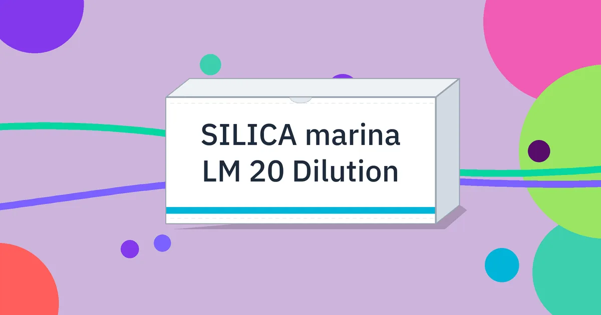 Symbolbild: Packung mit der Aufschrift SILICA marina LM 20 Dilution (PZN 13189832) – Verfügbarkeit und Bezug in Apotheken in Frankfurt am Main