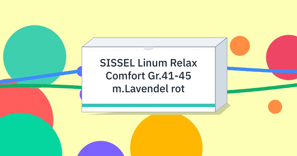 Symbolbild: Packung mit der Aufschrift SISSEL Linum Relax Comfort Gr.41-45 m.Lavendel rot (PZN 11529399) – Verfügbarkeit und Bezug in Apotheken in Frankfurt am Main