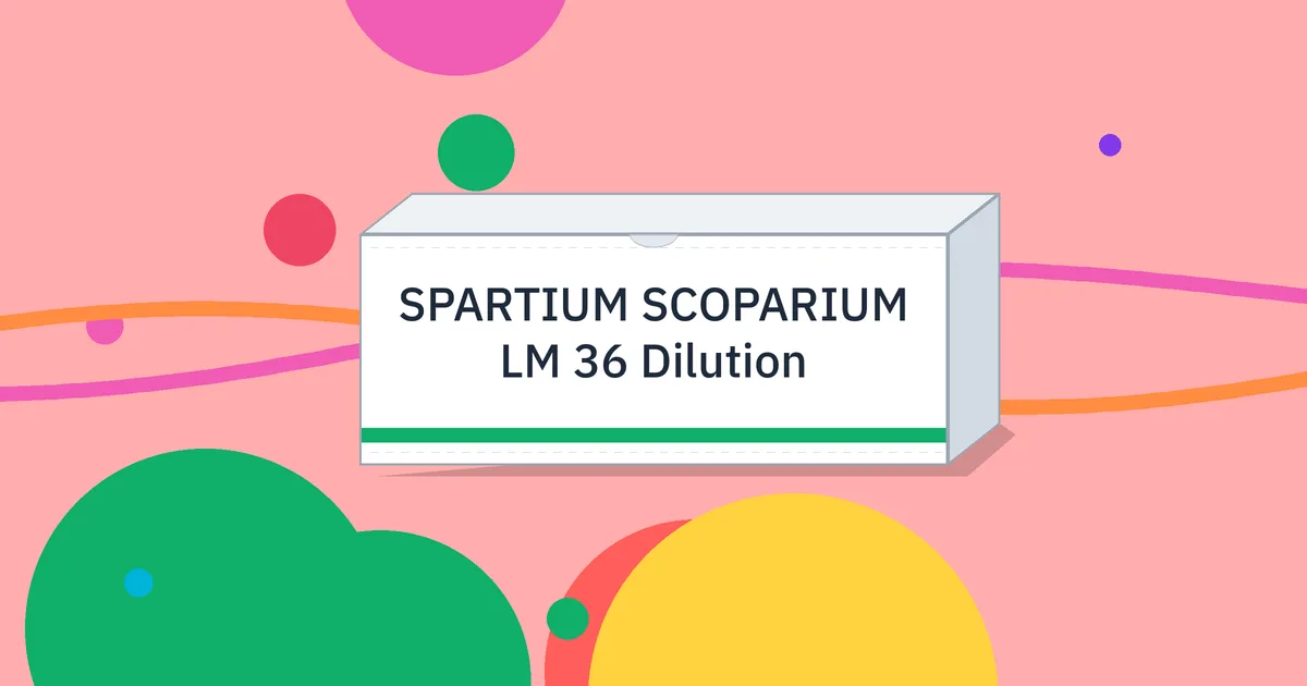 Symbolbild: Packung mit der Aufschrift SPARTIUM SCOPARIUM LM 36 Dilution (PZN 13194951) – Verfügbarkeit und Bezug in Apotheken in Frankfurt am Main