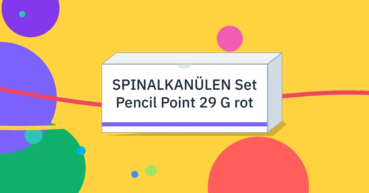 Symbolbild: Packung mit der Aufschrift SPINALKANÜLEN Set Pencil Point 29 G rot (PZN 02295086) – Verfügbarkeit und Bezug in Apotheken in Frankfurt am Main