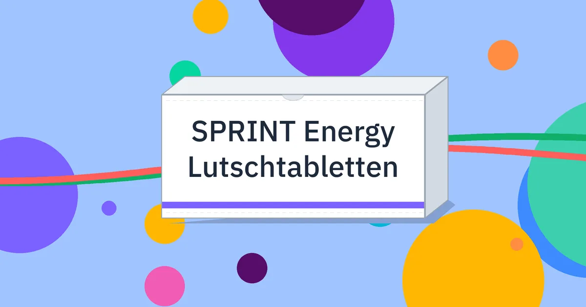 Symbolbild: Packung mit der Aufschrift SPRINT Energy Lutschtabletten (PZN 16761296) – Verfügbarkeit und Bezug in Apotheken in Frankfurt am Main