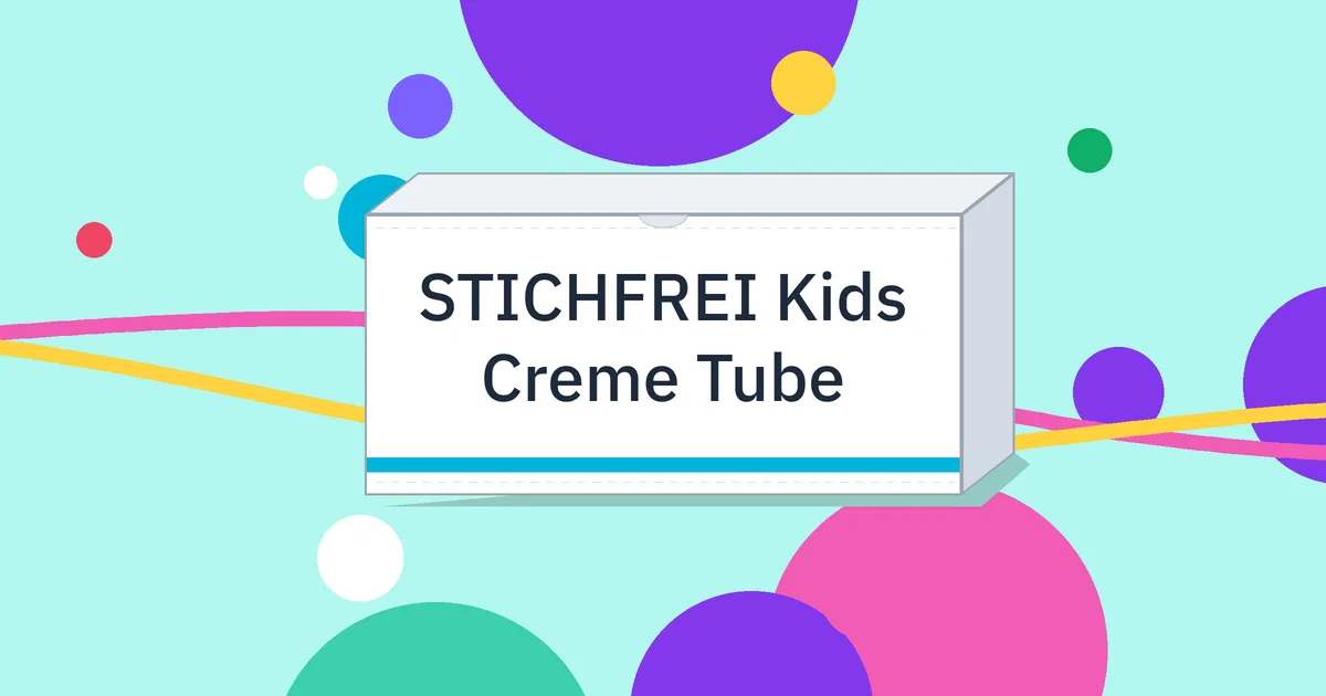 Symbolbild: Packung mit der Aufschrift STICHFREI Kids Creme Tube (PZN 09060570) – Verfügbarkeit und Bezug in Apotheken in Frankfurt am Main