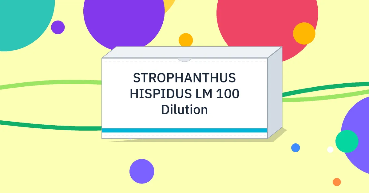 Symbolbild: Packung mit der Aufschrift STROPHANTHUS HISPIDUS LM 100 Dilution (PZN 13205637) – Verfügbarkeit und Bezug in Apotheken in Frankfurt am Main