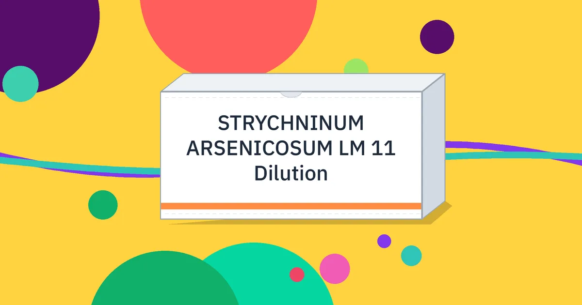 Symbolbild: Packung mit der Aufschrift STRYCHNINUM ARSENICOSUM LM 11 Dilution (PZN 13205784) – Verfügbarkeit und Bezug in Apotheken in Frankfurt am Main