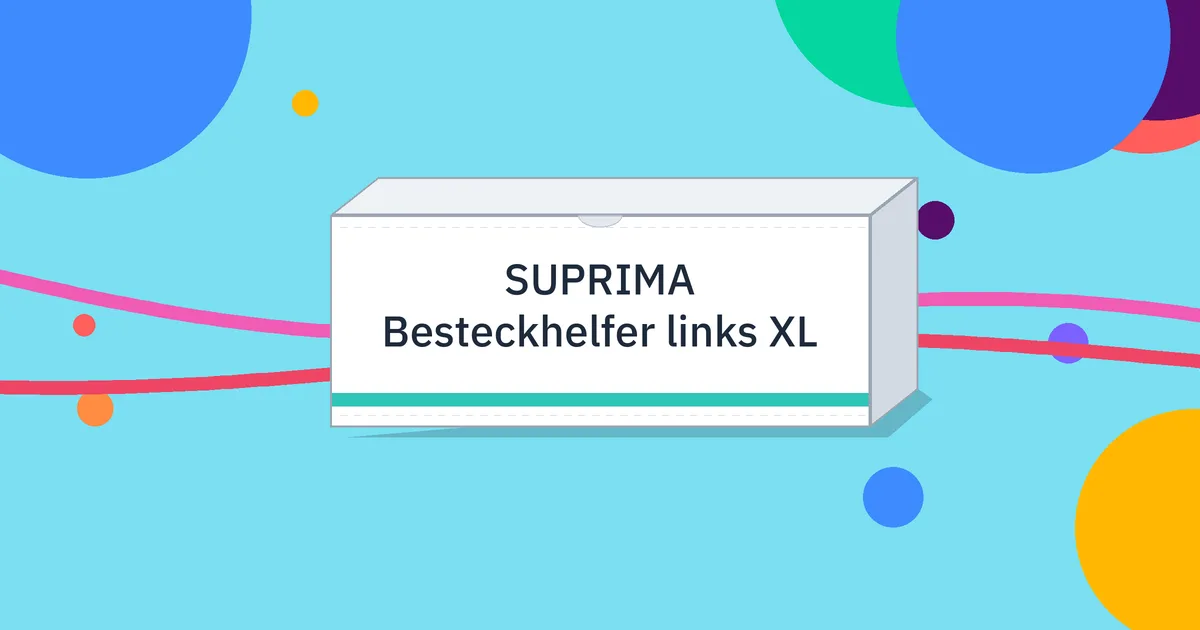 Symbolbild: Packung mit der Aufschrift SUPRIMA Besteckhelfer links XL (PZN 20274142) – Verfügbarkeit und Bezug in Apotheken in Frankfurt am Main