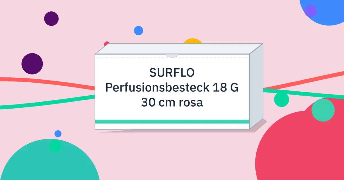 Symbolbild: Packung mit der Aufschrift SURFLO Perfusionsbesteck 18 G 30 cm rosa (PZN 07129518) – Verfügbarkeit und Bezug in Apotheken in Frankfurt am Main
