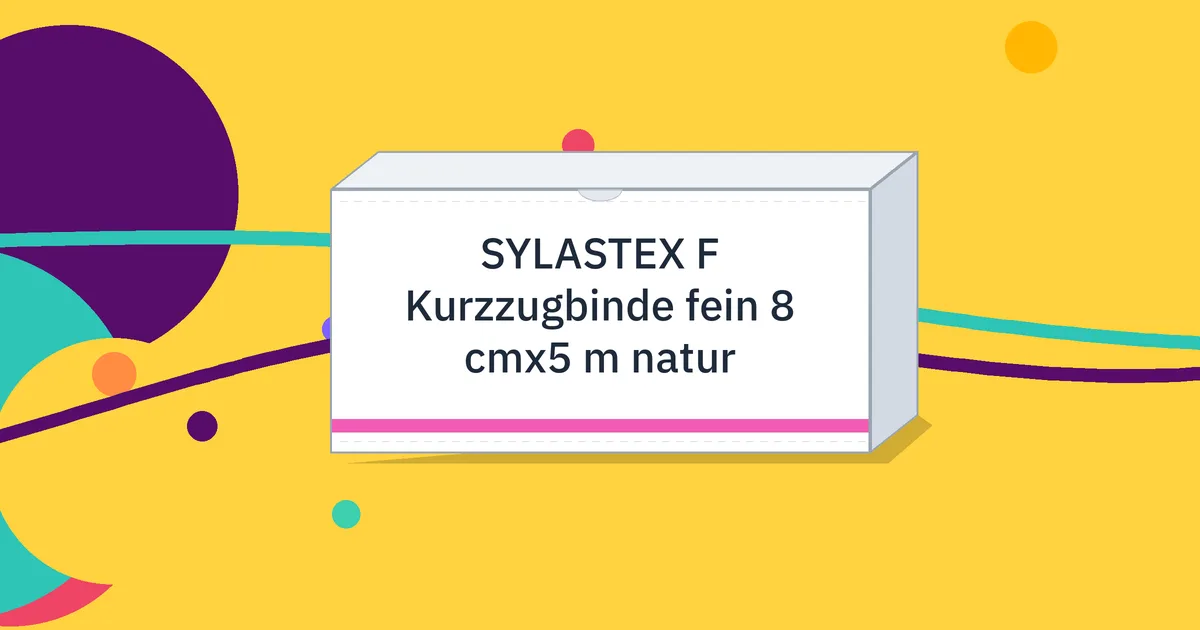 Symbolbild: Packung mit der Aufschrift SYLASTEX F Kurzzugbinde fein 8 cmx5 m natur (PZN 17176393) – Verfügbarkeit und Bezug in Apotheken in Frankfurt am Main