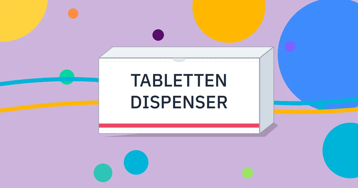 Symbolbild: Packung mit der Aufschrift TABLETTEN DISPENSER (PZN 02685278) – Verfügbarkeit und Bezug in Apotheken in Frankfurt am Main