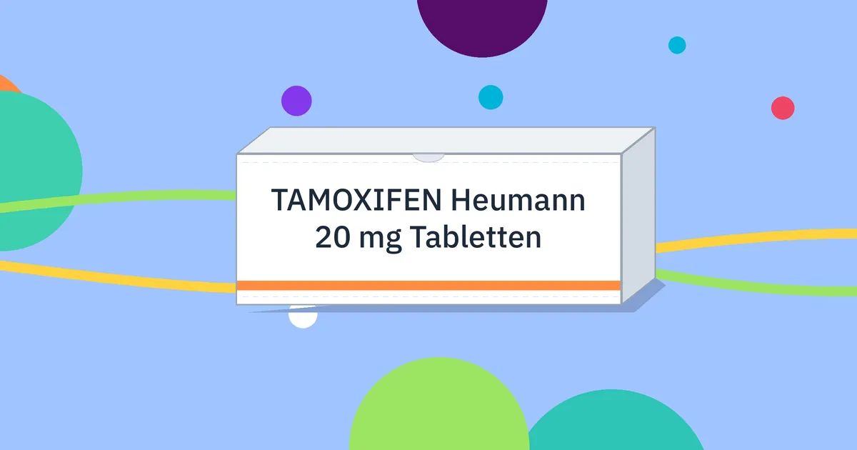 Symbolbild: Packung mit der Aufschrift TAMOXIFEN Heumann 20 mg Tabletten (PZN 18187499) – Verfügbarkeit und Bezug in Apotheken in Frankfurt am Main