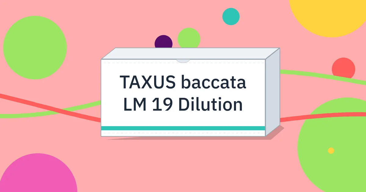 Symbolbild: Packung mit der Aufschrift TAXUS baccata LM 19 Dilution (PZN 13215280) – Verfügbarkeit und Bezug in Apotheken in Frankfurt am Main