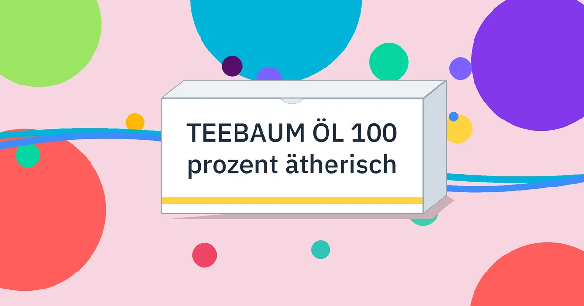 Symbolbild: Packung mit der Aufschrift TEEBAUM ÖL 100 prozent ätherisch (PZN 07616885) – Verfügbarkeit und Bezug in Apotheken in Frankfurt am Main