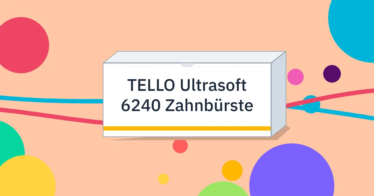 Symbolbild: Packung mit der Aufschrift TELLO Ultrasoft 6240 Zahnbürste (PZN 16614371) – Verfügbarkeit und Bezug in Apotheken in Frankfurt am Main
