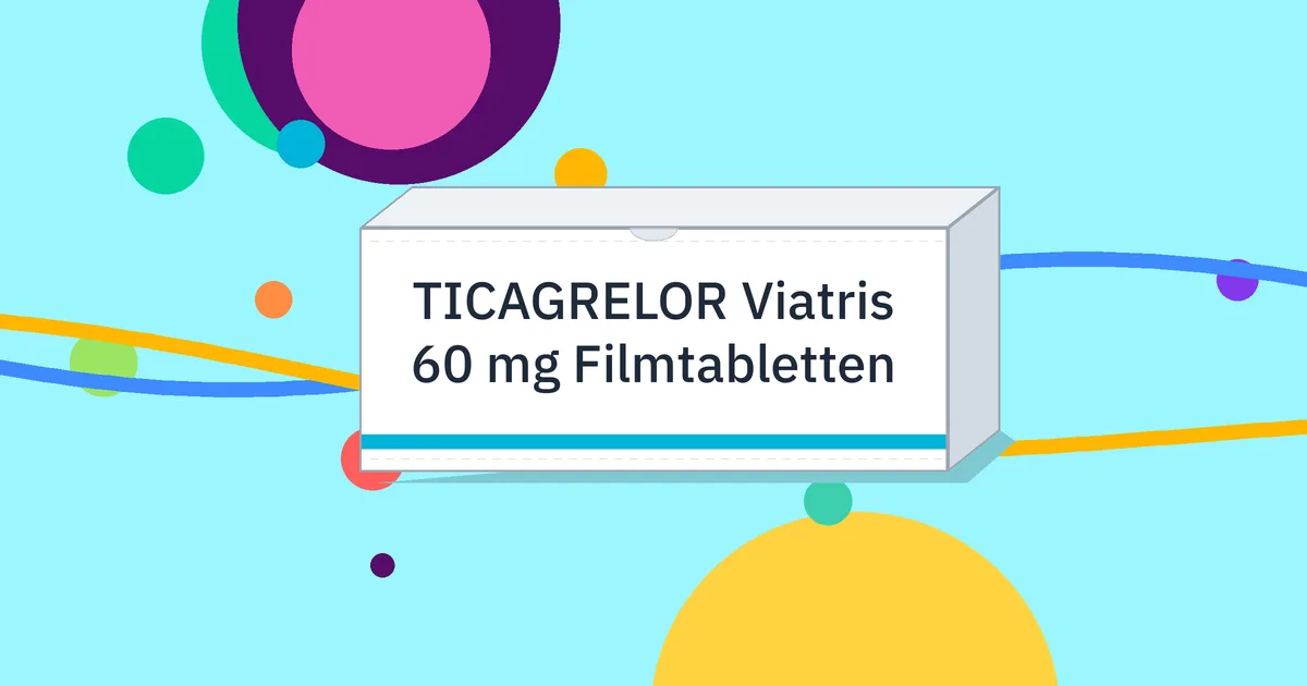 Symbolbild: Packung mit der Aufschrift TICAGRELOR Viatris 60 mg Filmtabletten (PZN 19525001) – Verfügbarkeit und Bezug in Apotheken in Frankfurt am Main