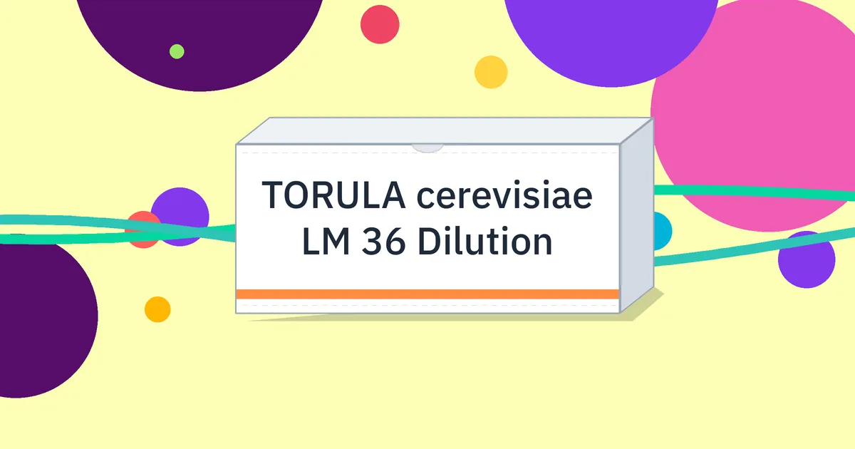 Symbolbild: Packung mit der Aufschrift TORULA cerevisiae LM 36 Dilution (PZN 13225953) – Verfügbarkeit und Bezug in Apotheken in Frankfurt am Main