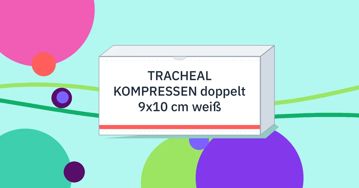 Symbolbild: Packung mit der Aufschrift TRACHEAL KOMPRESSEN doppelt 9x10 cm weiß (PZN 00140652) – Verfügbarkeit und Bezug in Apotheken in Frankfurt am Main