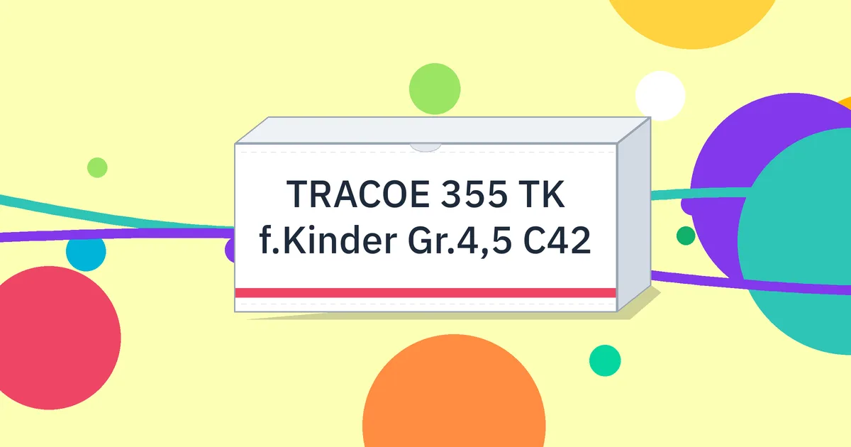 Symbolbild: Packung mit der Aufschrift TRACOE 355 TK f.Kinder Gr.4,5 C42 (PZN 11644261) – Verfügbarkeit und Bezug in Apotheken in Frankfurt am Main