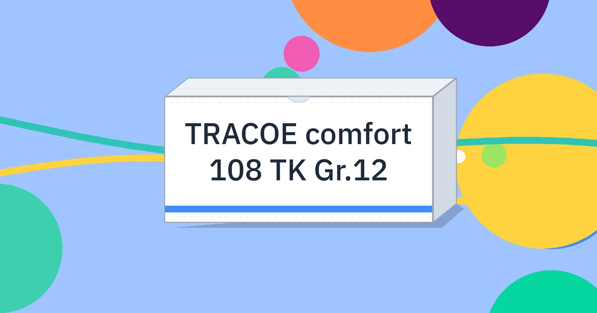 Symbolbild: Packung mit der Aufschrift TRACOE comfort 108 TK Gr.12 (PZN 10750475) – Verfügbarkeit und Bezug in Apotheken in Frankfurt am Main