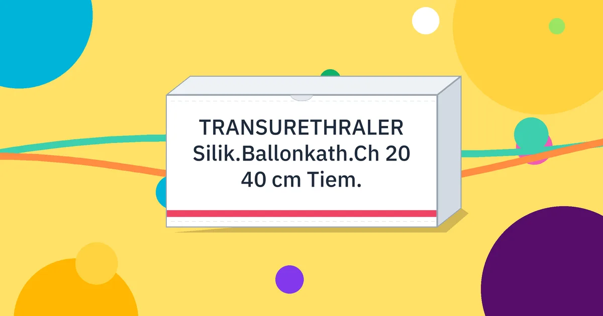 Symbolbild: Packung mit der Aufschrift TRANSURETHRALER Silik.Ballonkath.Ch 20 40 cm Tiem. (PZN 10981683) – Verfügbarkeit und Bezug in Apotheken in Frankfurt am Main
