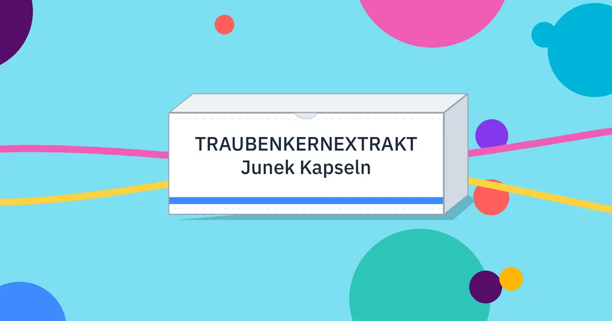 Symbolbild: Packung mit der Aufschrift TRAUBENKERNEXTRAKT Junek Kapseln (PZN 00137325) – Verfügbarkeit und Bezug in Apotheken in Frankfurt am Main