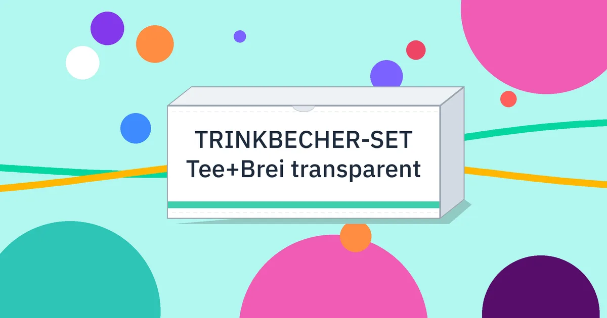 Symbolbild: Packung mit der Aufschrift TRINKBECHER-SET Tee+Brei transparent (PZN 08454060) – Verfügbarkeit und Bezug in Apotheken in Frankfurt am Main
