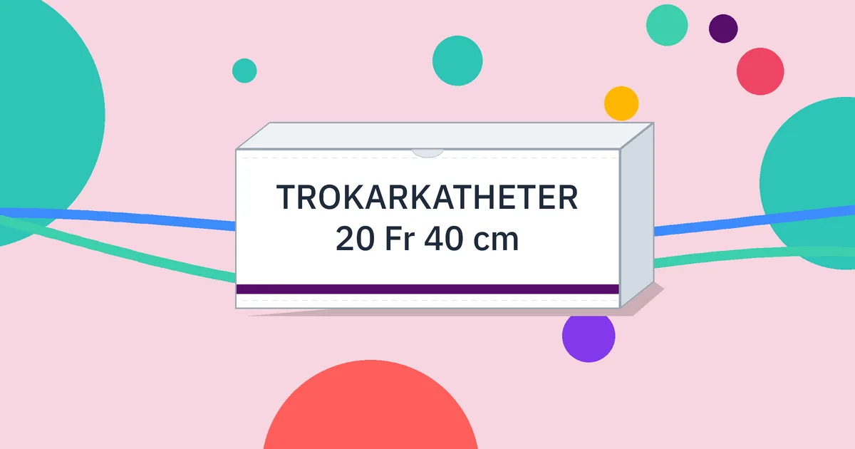 Symbolbild: Packung mit der Aufschrift TROKARKATHETER 20 Fr 40 cm (PZN 16167618) – Verfügbarkeit und Bezug in Apotheken in Frankfurt am Main